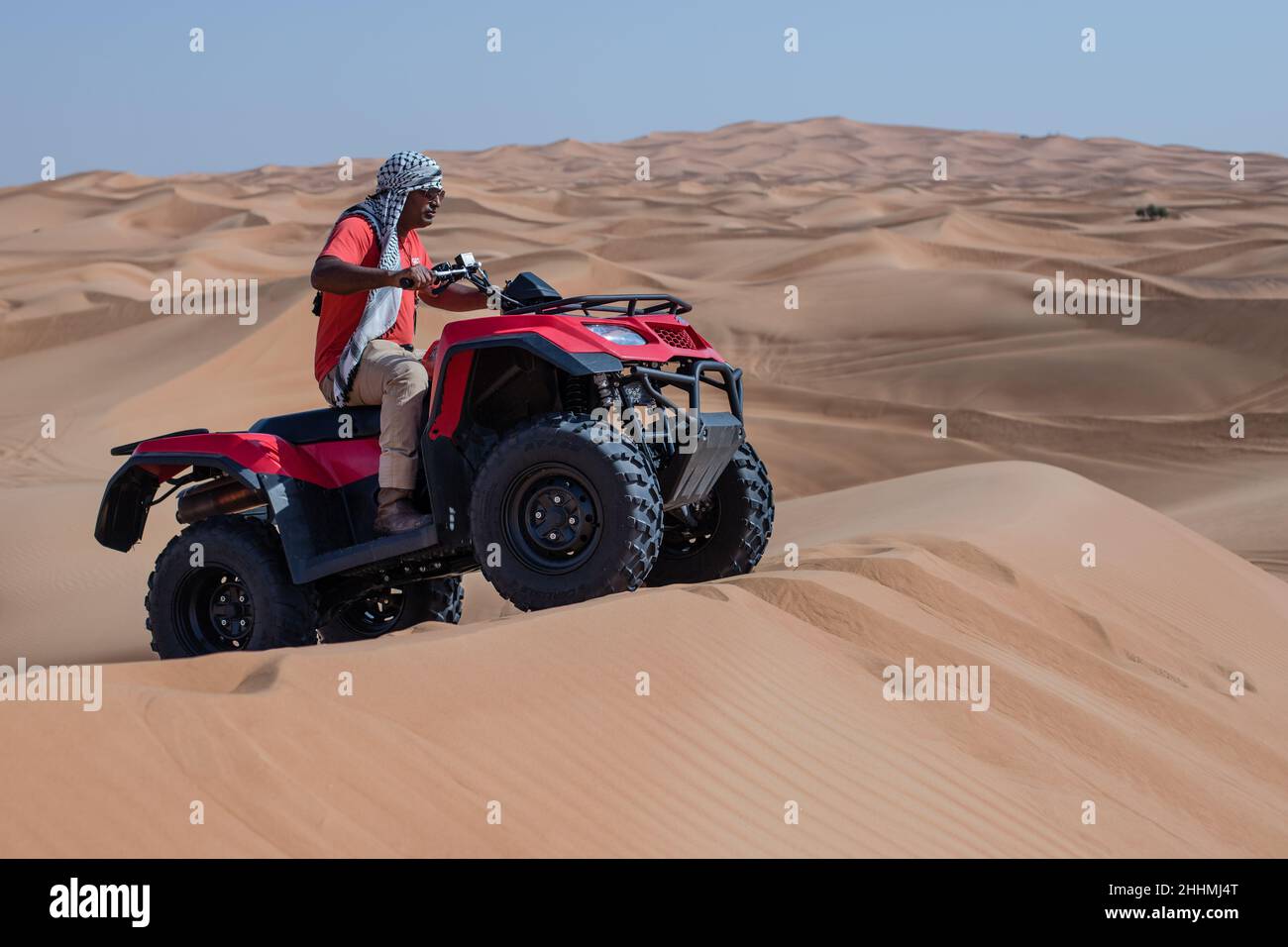 ATV Riding and Dune Bashing on a Desert Safari in Dubai, UAE Stock ...