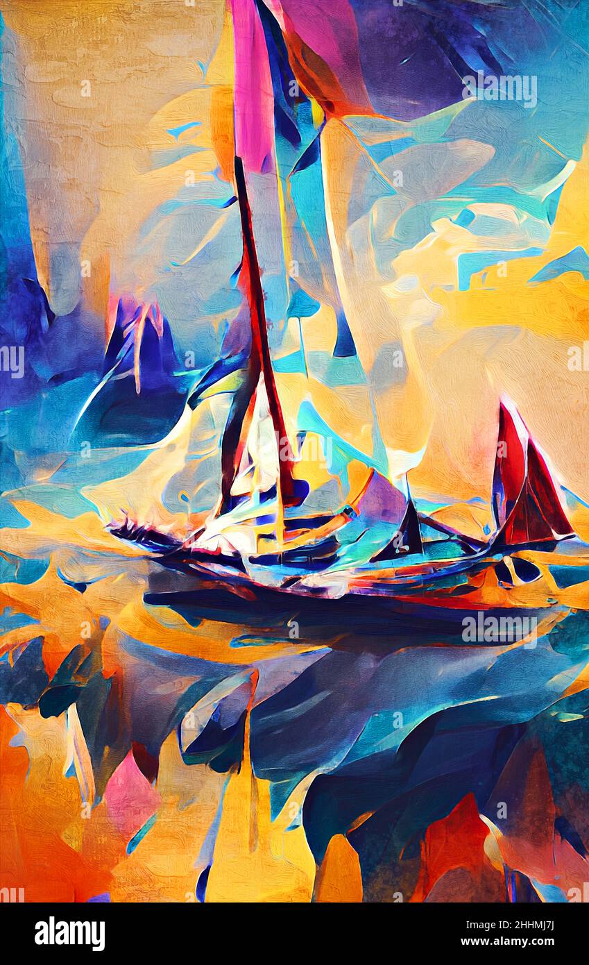 Abstract sail boat hi-res stock photography and images - Alamy