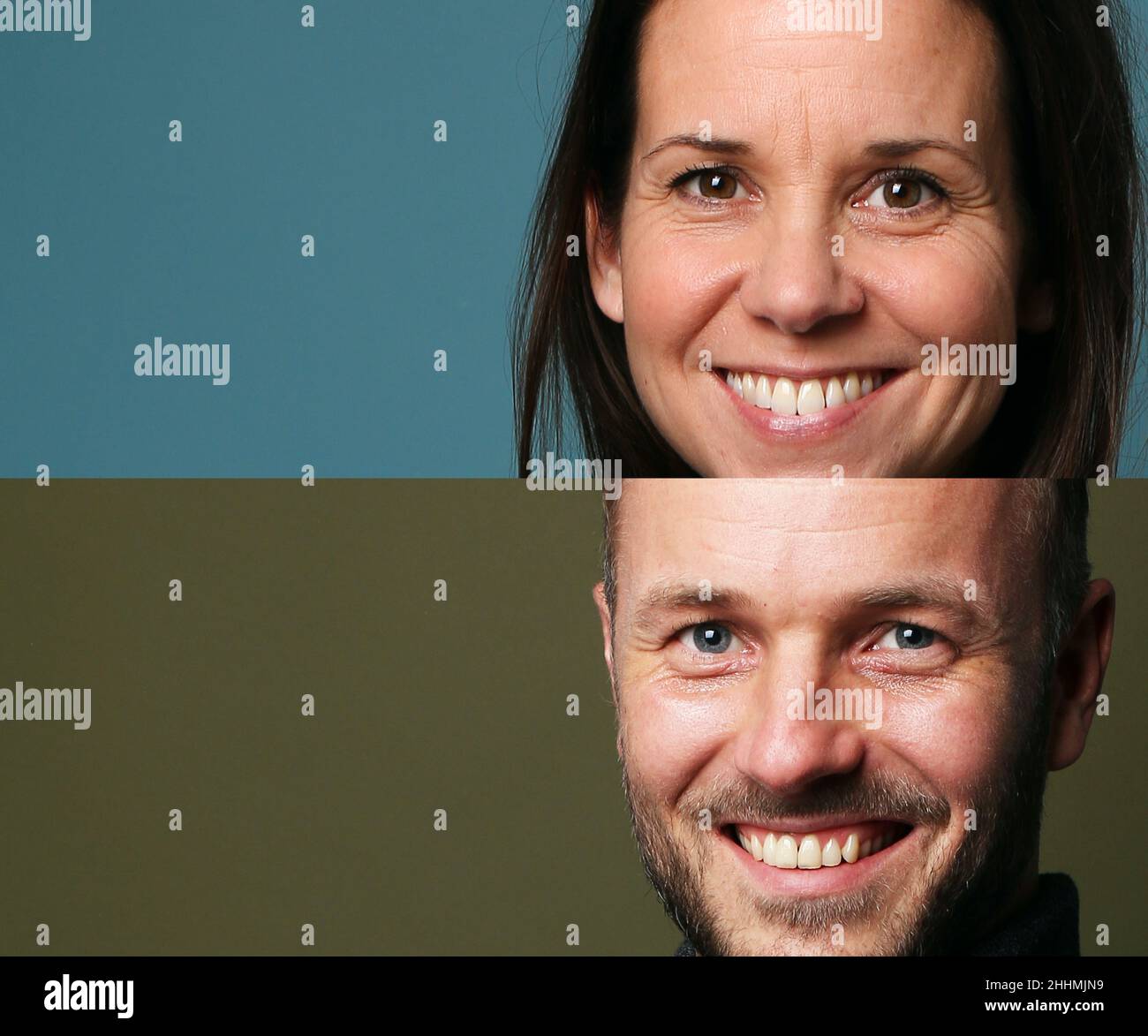 Group of people in a collage Stock Photo - Alamy