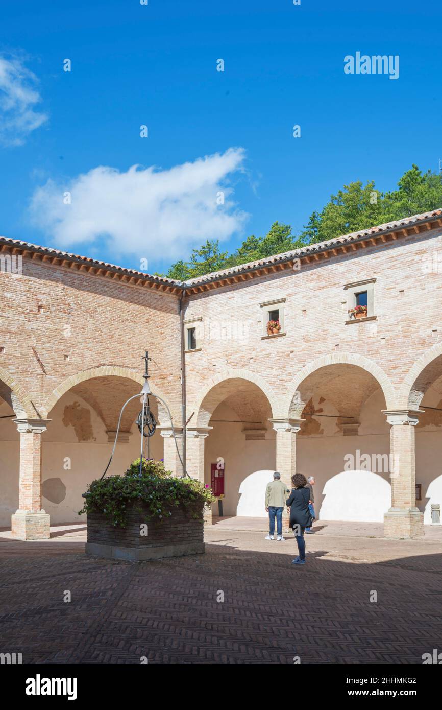 Basilica of S. Ubaldo church, Cloister, Gubbio, Umbria, Italy, Europe ...