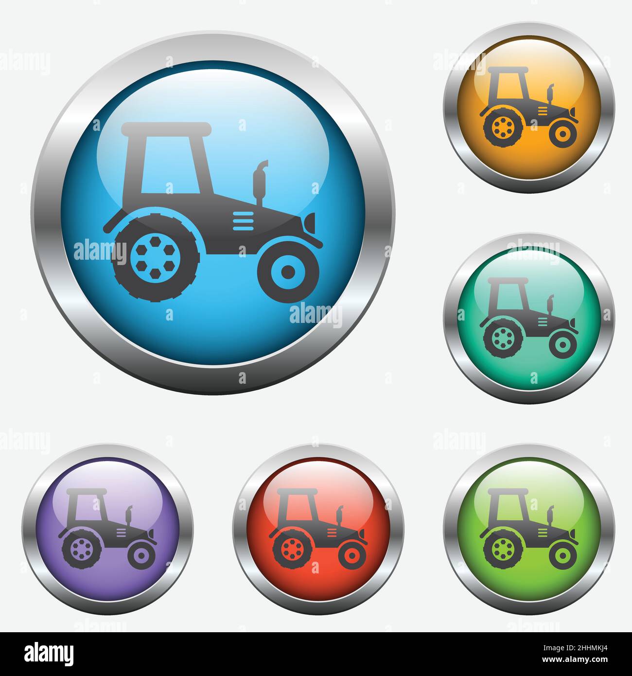 tractor glass buttons Stock Vector Image & Art - Alamy