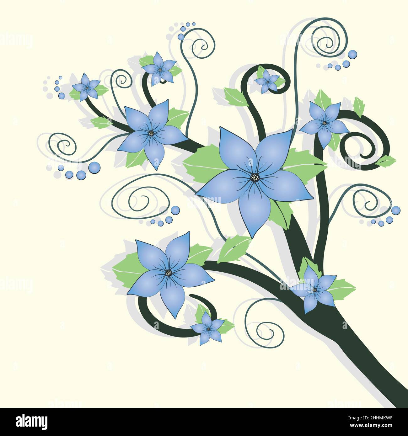 Flowers in nature green Stock Vector Images - Alamy