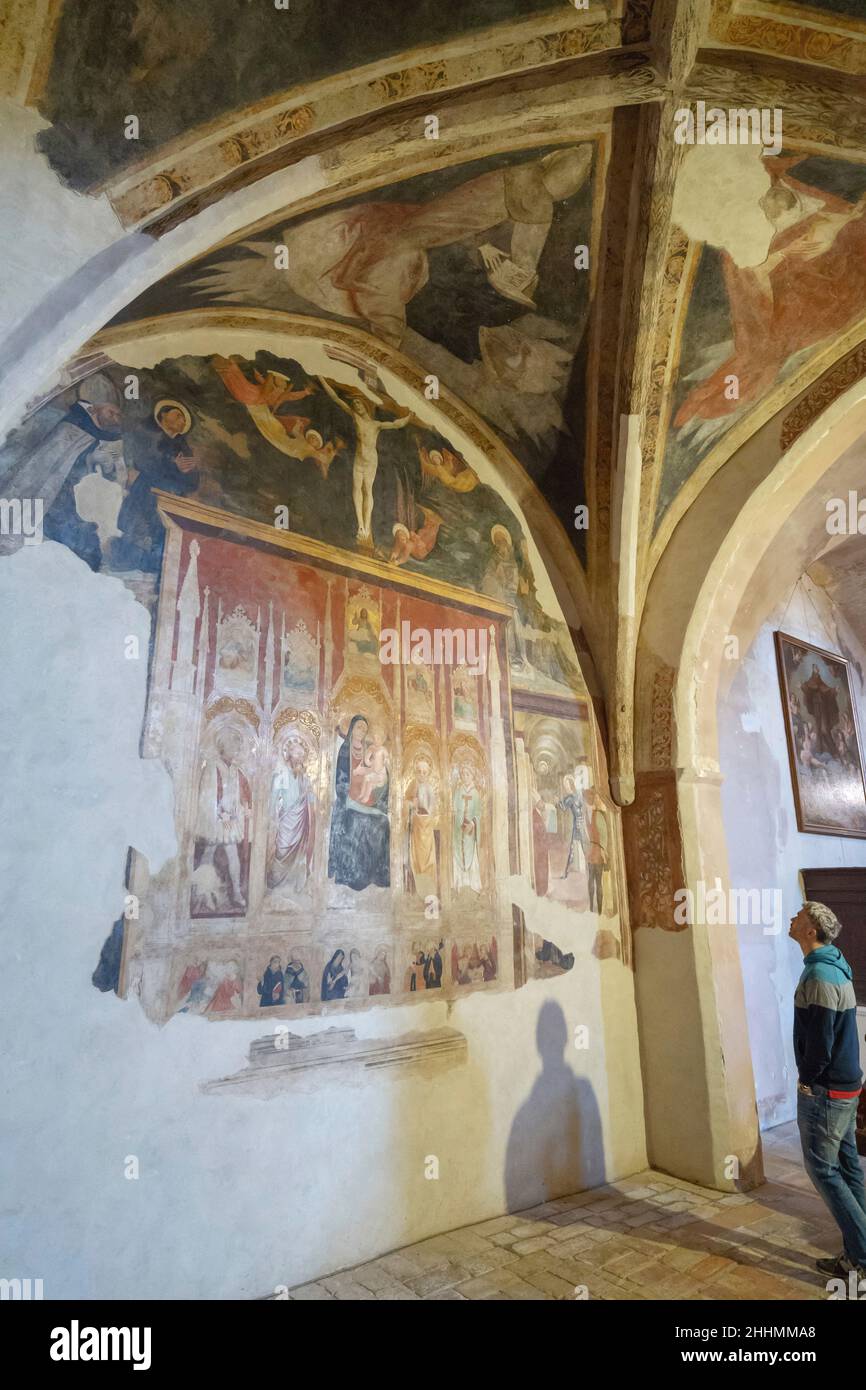 Church of Sant'Agostino, Interior, Frescoes, Montefalco, Umbria, Italy ...