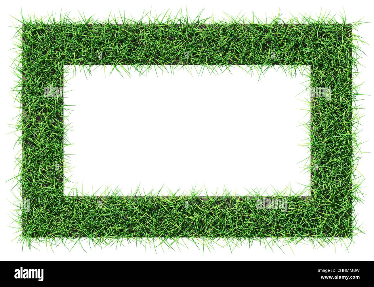 Grass frame - design element isolated - 3d rendering Stock Photo - Alamy