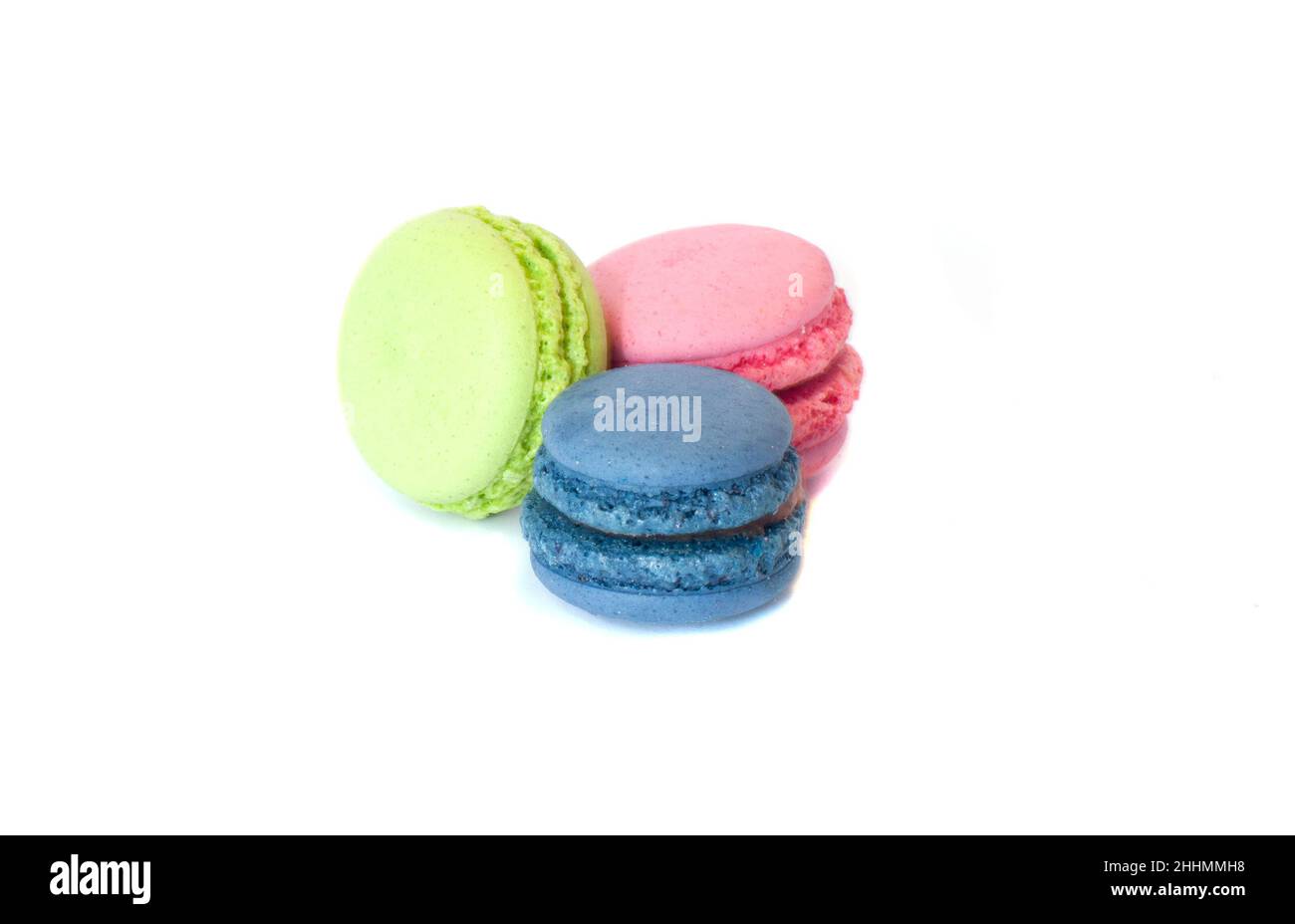Colorful macaroon on white background Stock Photo - Alamy
