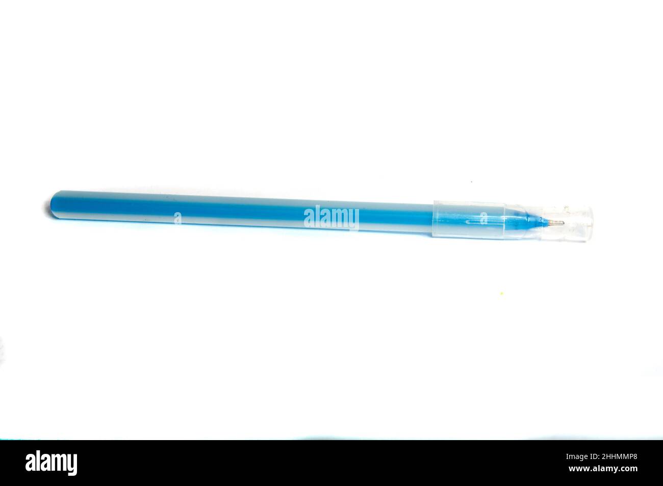 Blue pen isolated on white background Stock Photo - Alamy