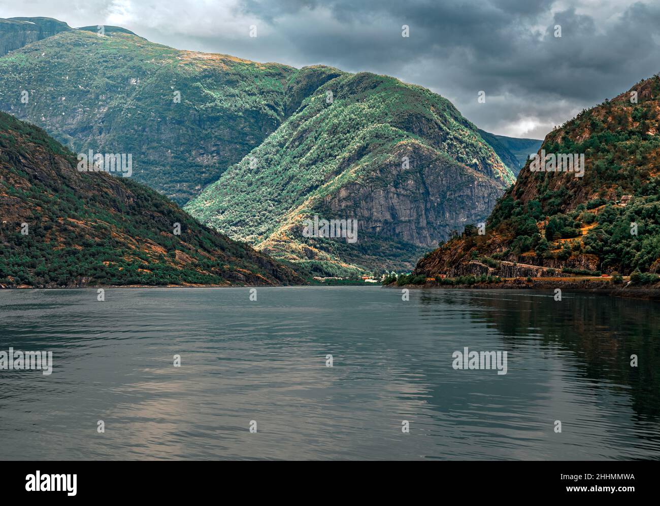 panoramic view of Scandinavian fjord Stock Photo - Alamy