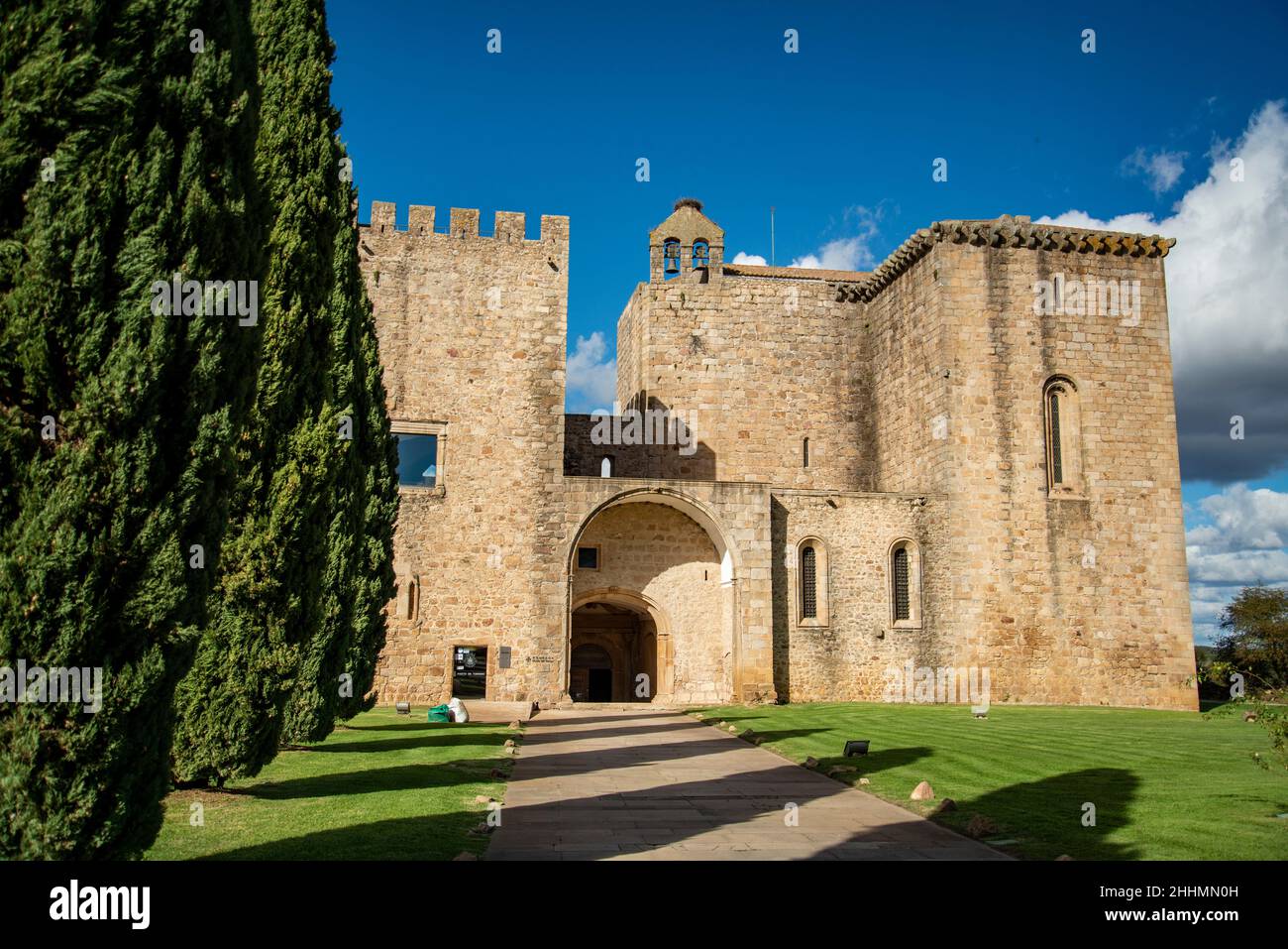 the Castelo and Monastery Santa Maria de Flor da Rosa in the old Town ...