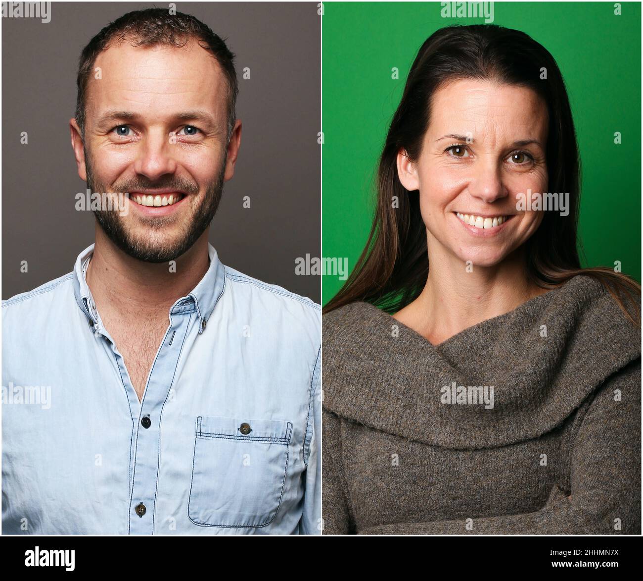 Group of people in a collage Stock Photo - Alamy