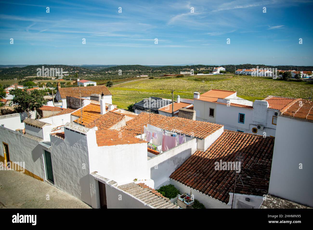 the old town in the Village of Redondo in Alentejo in Portugal ...