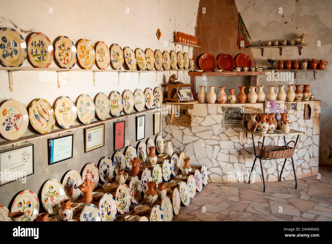 the Pottery shop Olaria Mertola in the Castelo and Town of Redondo in ...