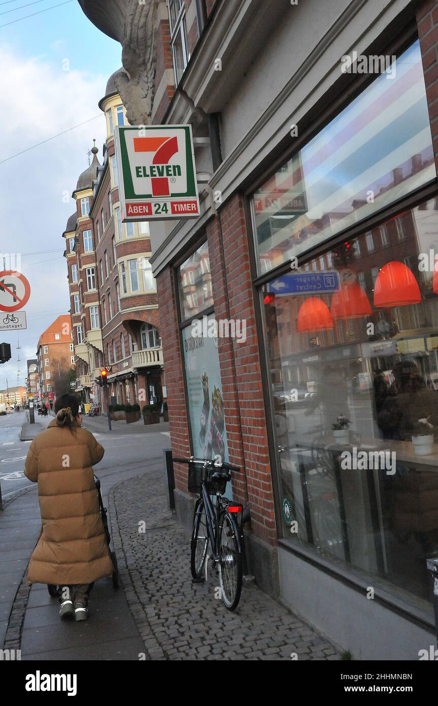 Copenhagen/Denmark./25 January 2022/.7 eleven or seven and eleven chain ...