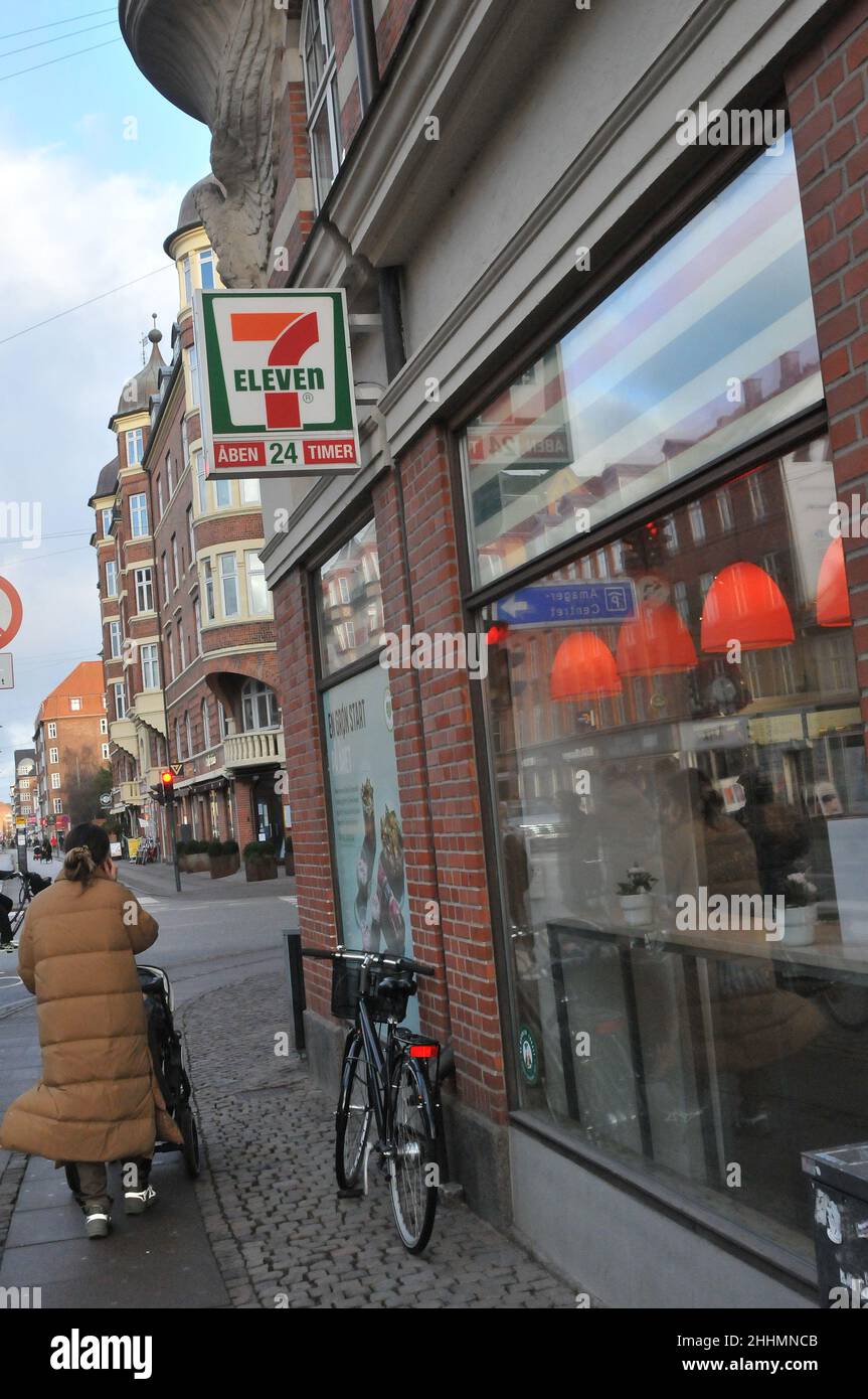 Copenhagen/Denmark./25 January 2022/.7 eleven or seven and eleven chain ...