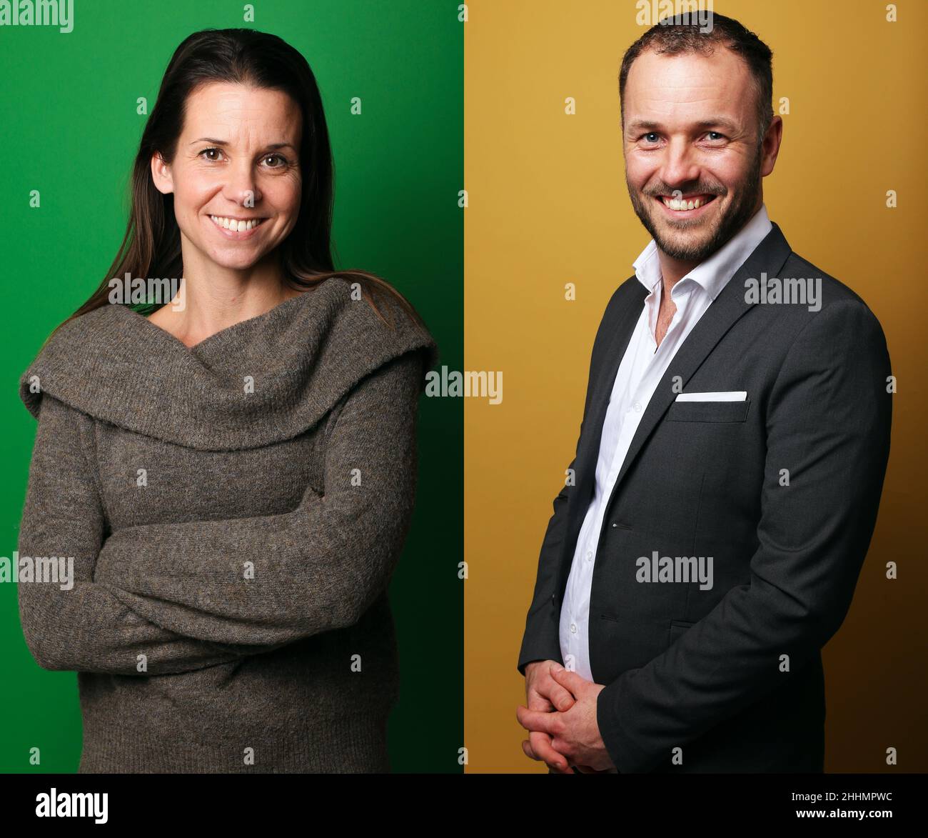 Group of people in a collage Stock Photo - Alamy