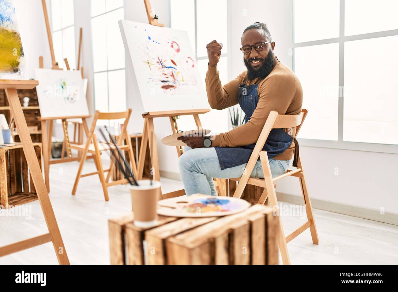 Frustrated Man Painting