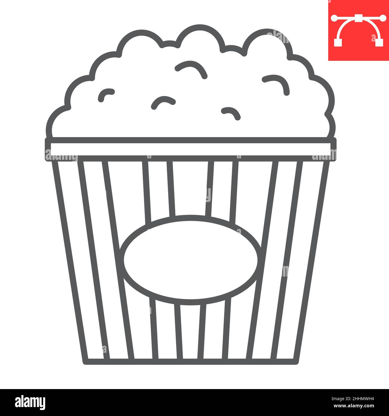 Popcorn line icon, cinema and movie, pop corn vector icon, vector ...