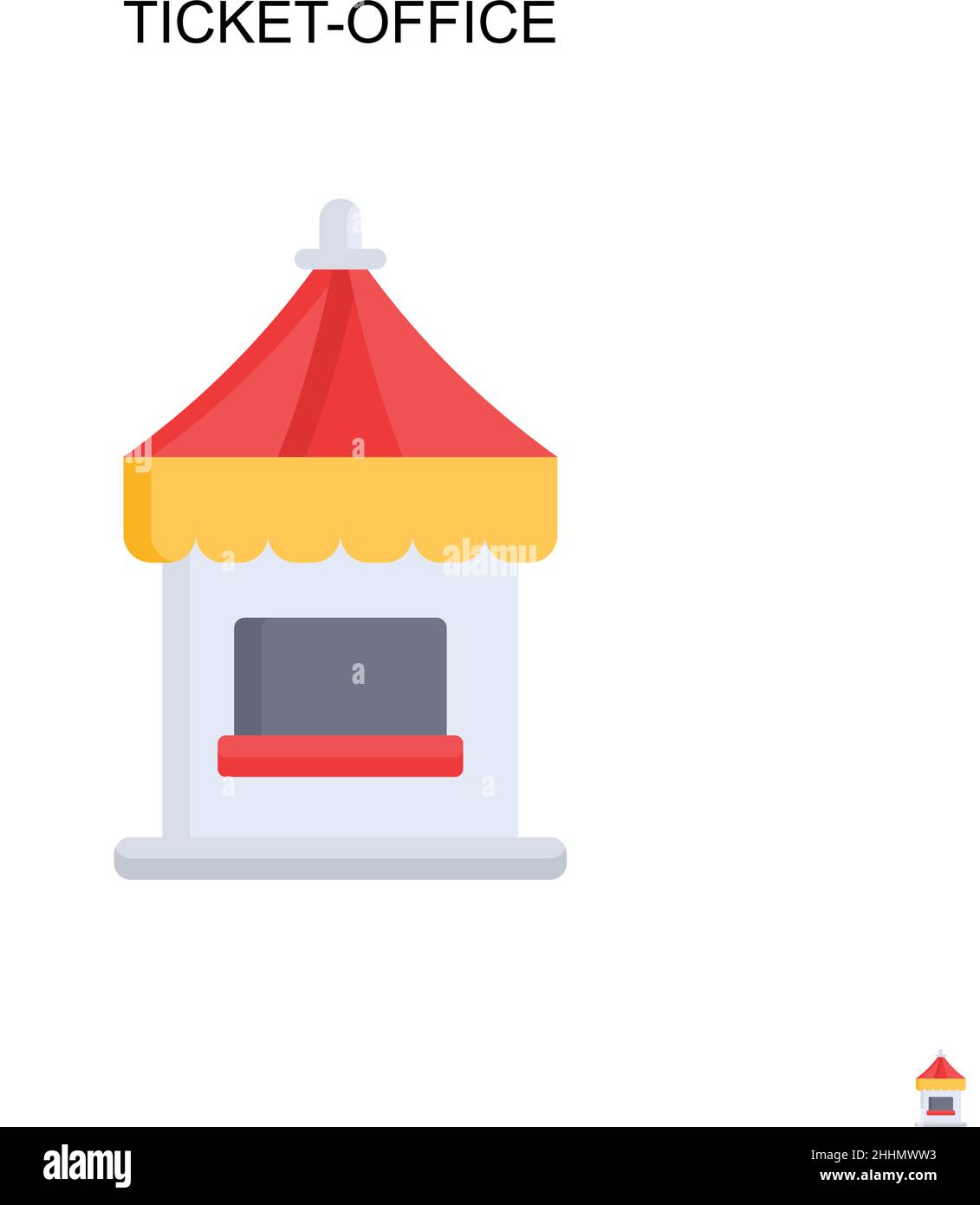 Ticket-office Simple vector icon.Perfect color modern pictogram on ...