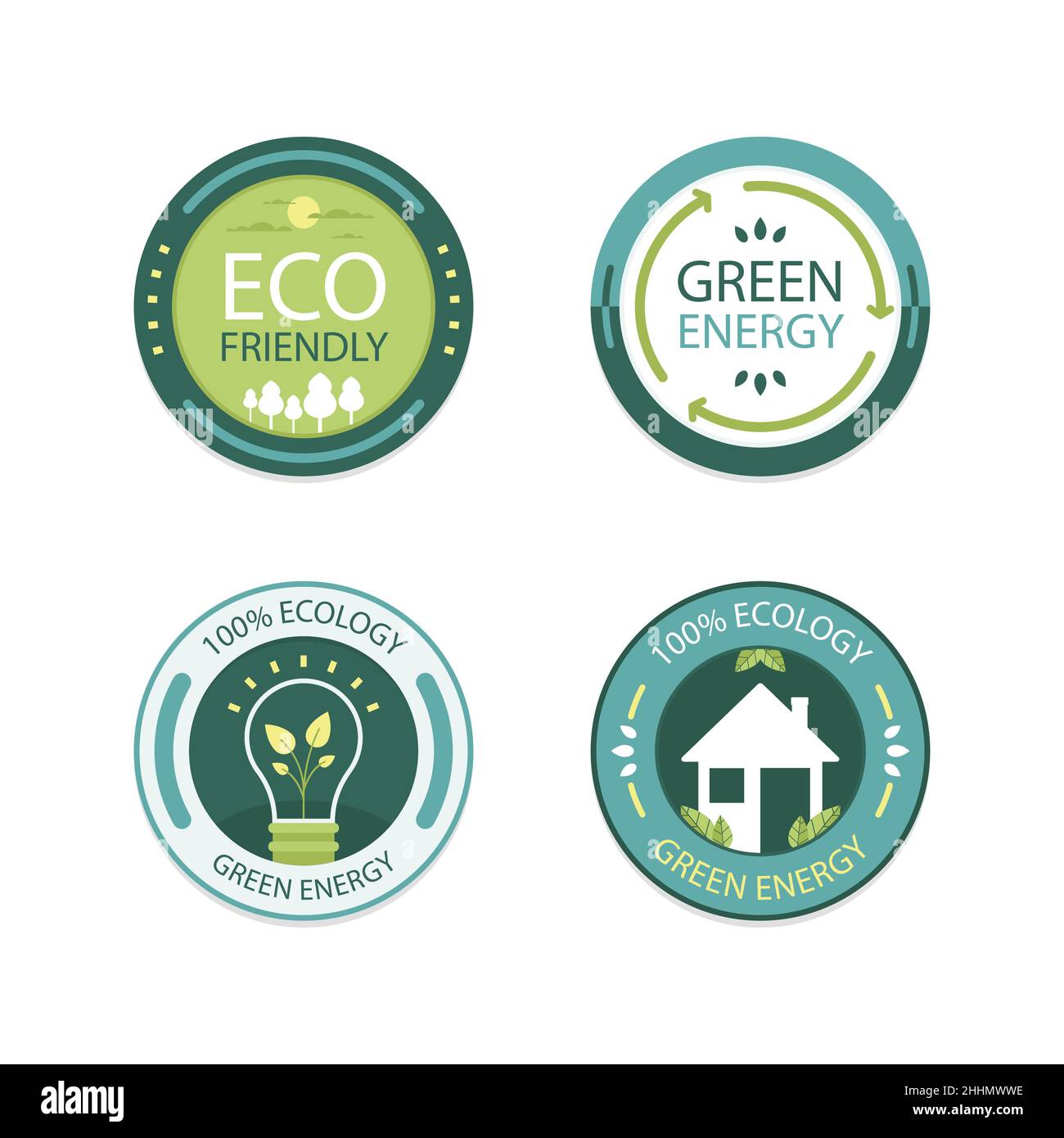 Flat design eco friendly labels Vector illustration Stock Vector Image ...