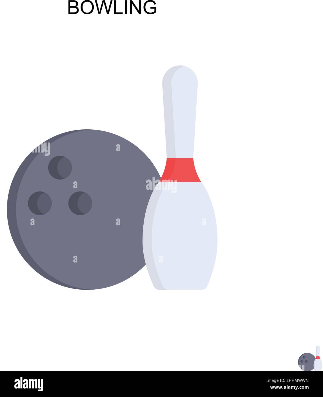 Bowling Simple vector icon.Perfect color modern pictogram on editable ...