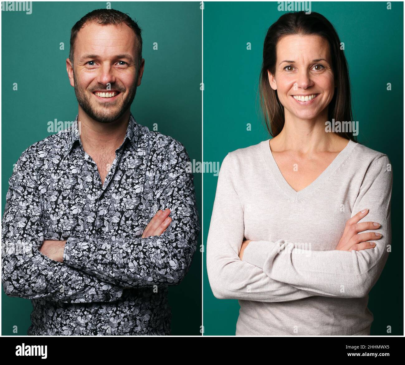 Group of people in a collage Stock Photo - Alamy