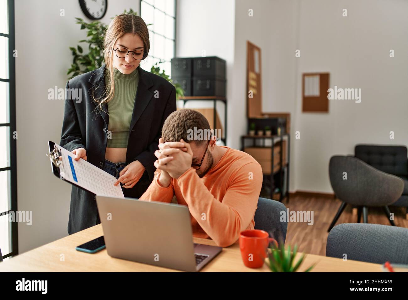 Businessman overworked and stressed at the office Stock Photo - Alamy