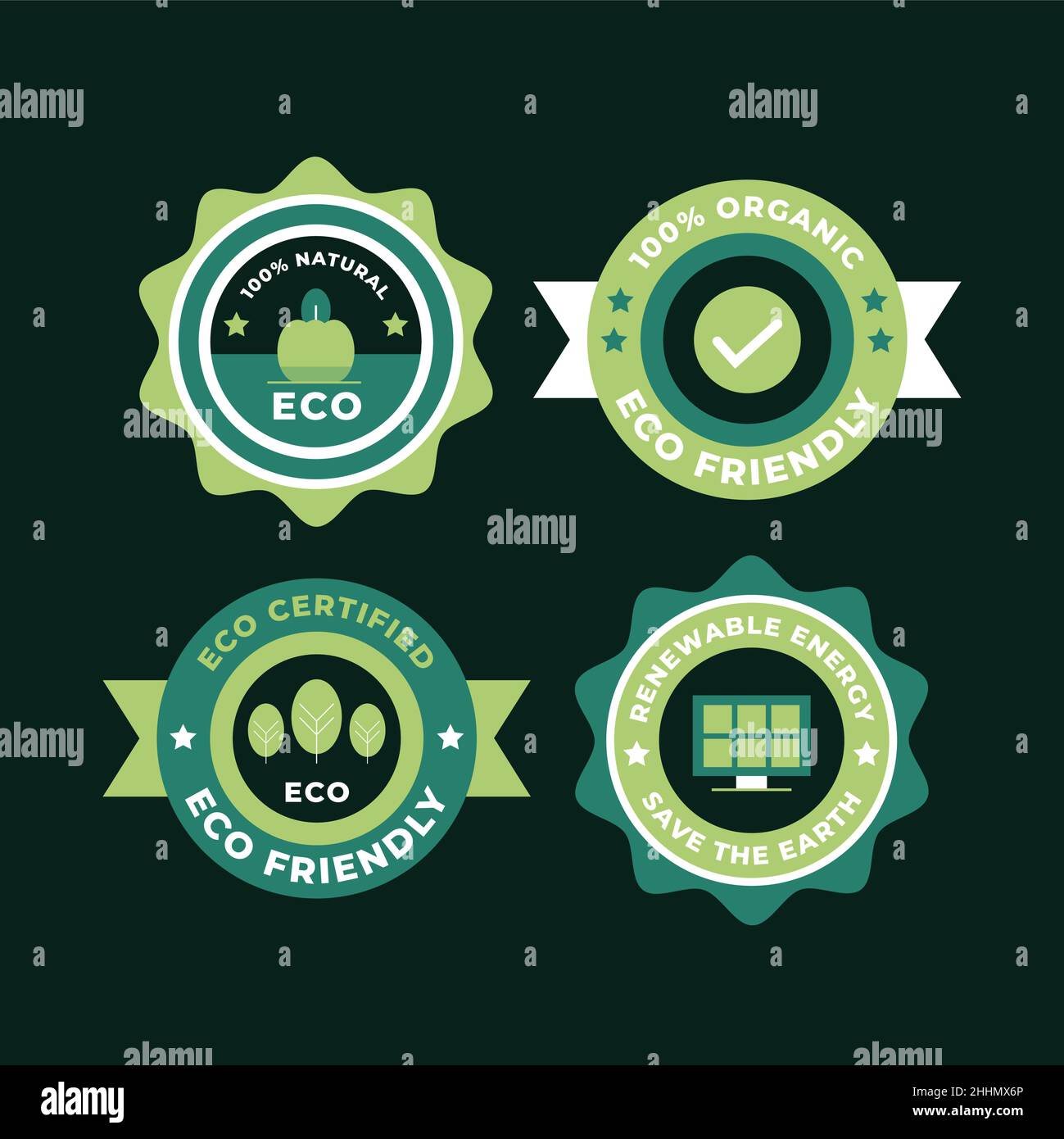 Flat design eco friendly labels Vector illustration Stock Vector Image ...