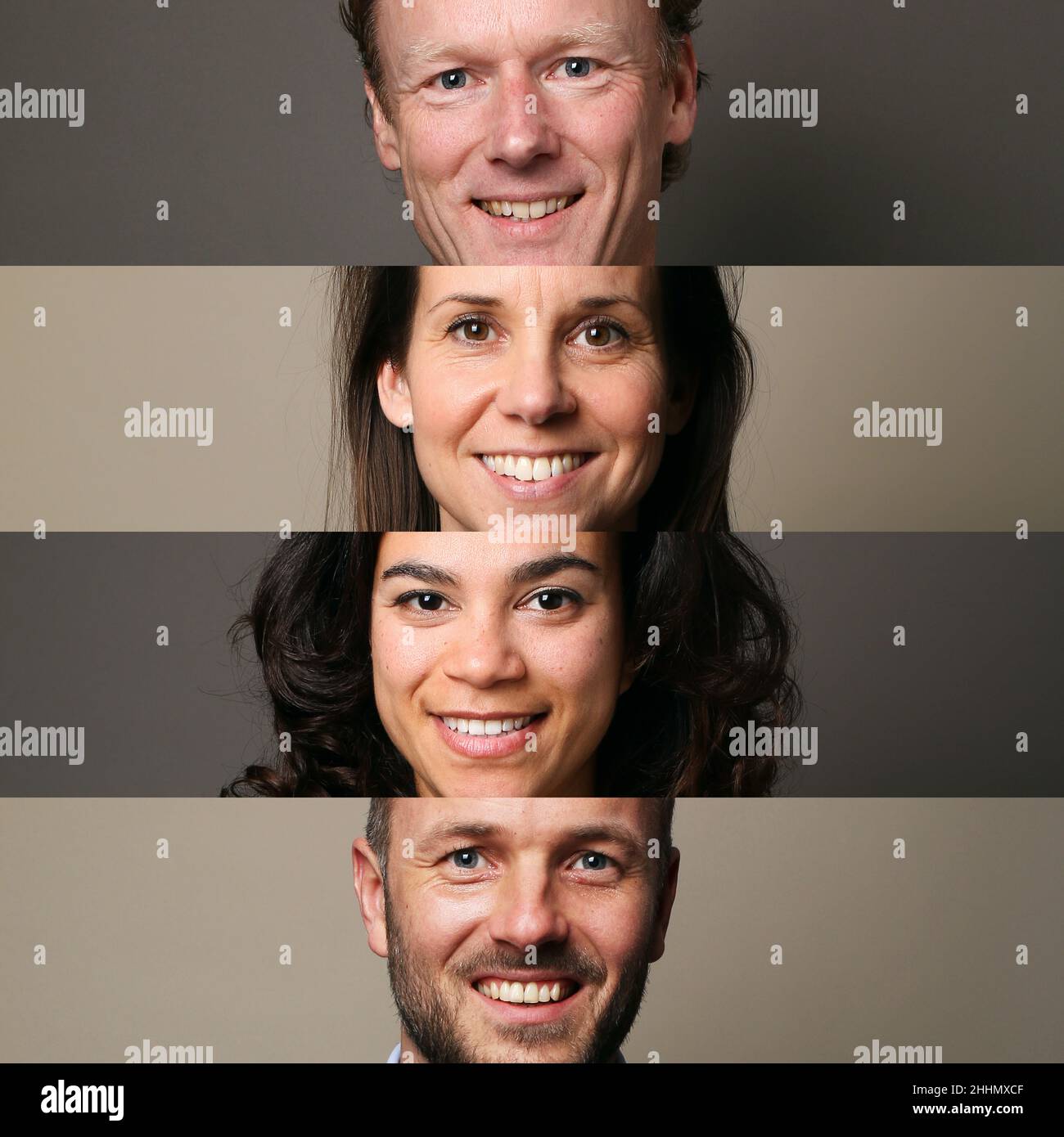 Group of people in a collage Stock Photo - Alamy