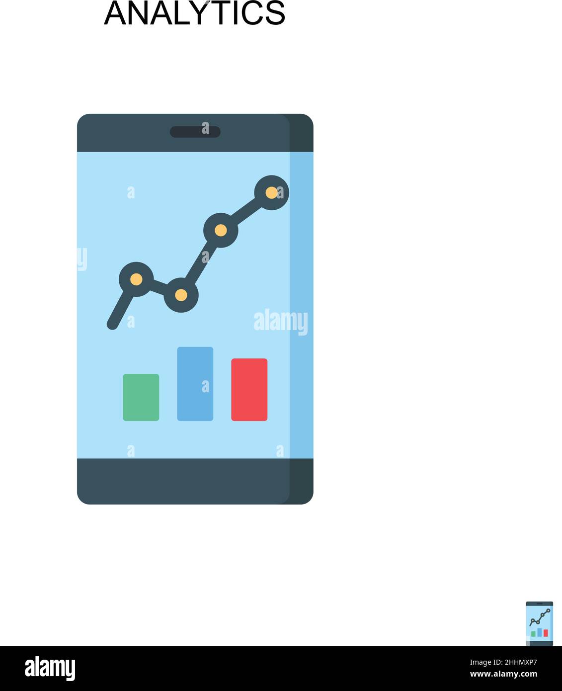 Analytics Simple vector icon.Perfect color modern pictogram on editable ...