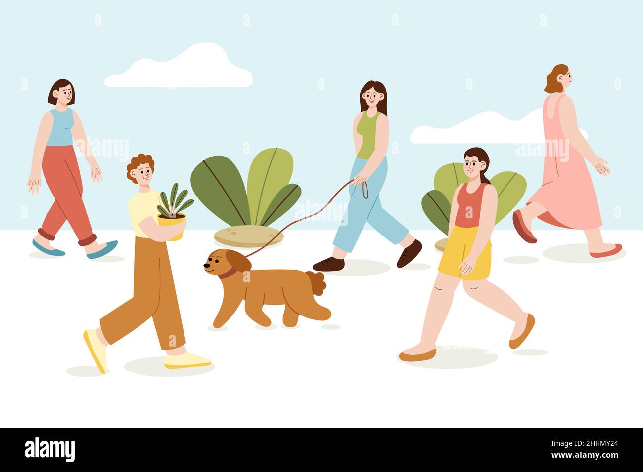 Flat illustration of crowd of people Vector illustration Stock Vector ...