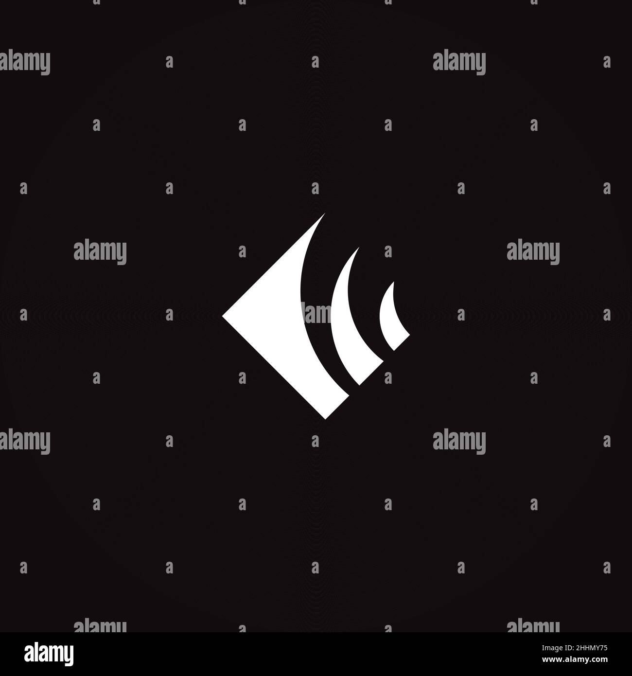 Rhombus logo concept with negative space cut, shape silhouette icon for ...