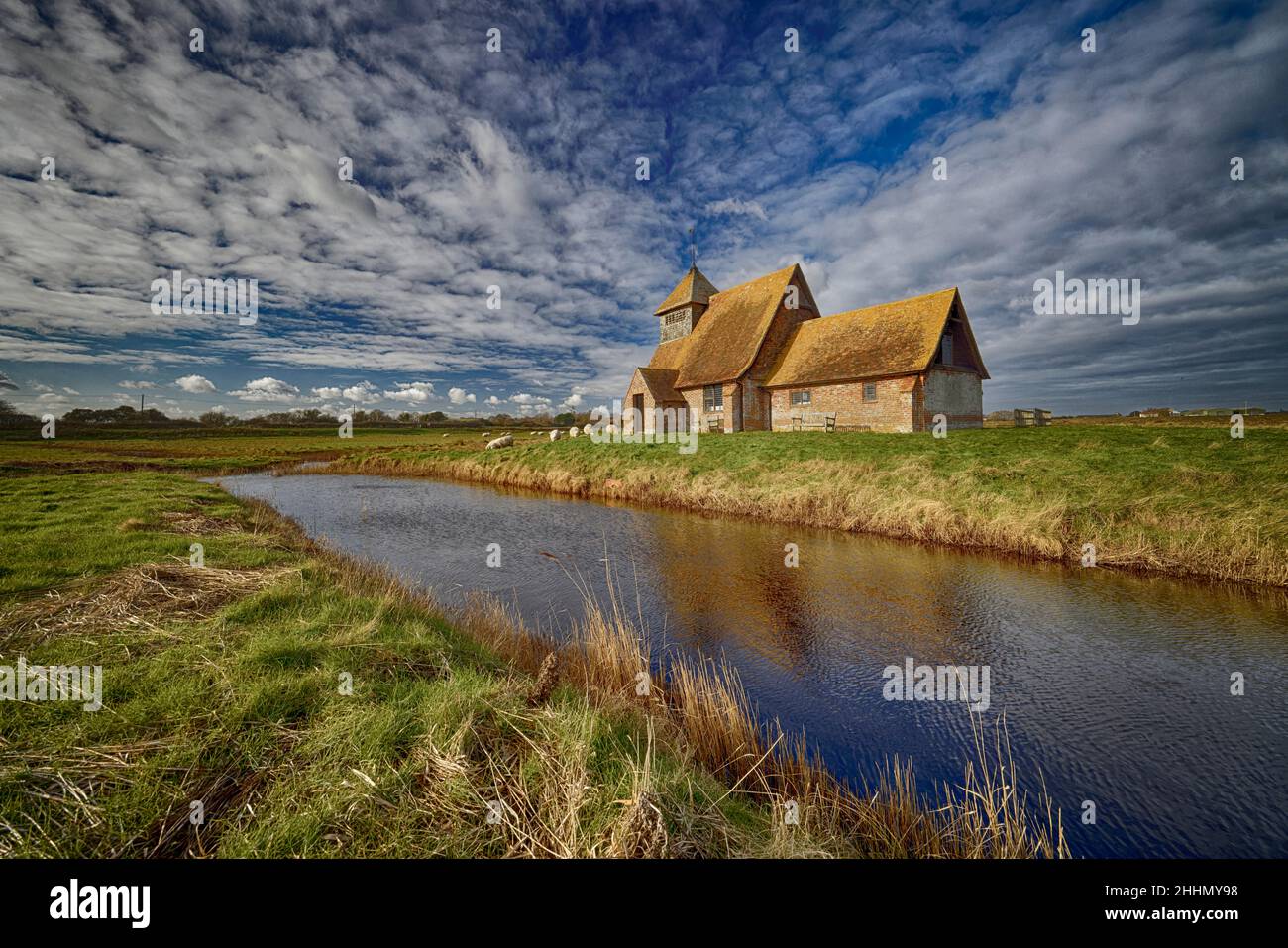 St Thomas Becket Church Fairfield Romney Marsh Kent Stock Photo - Alamy