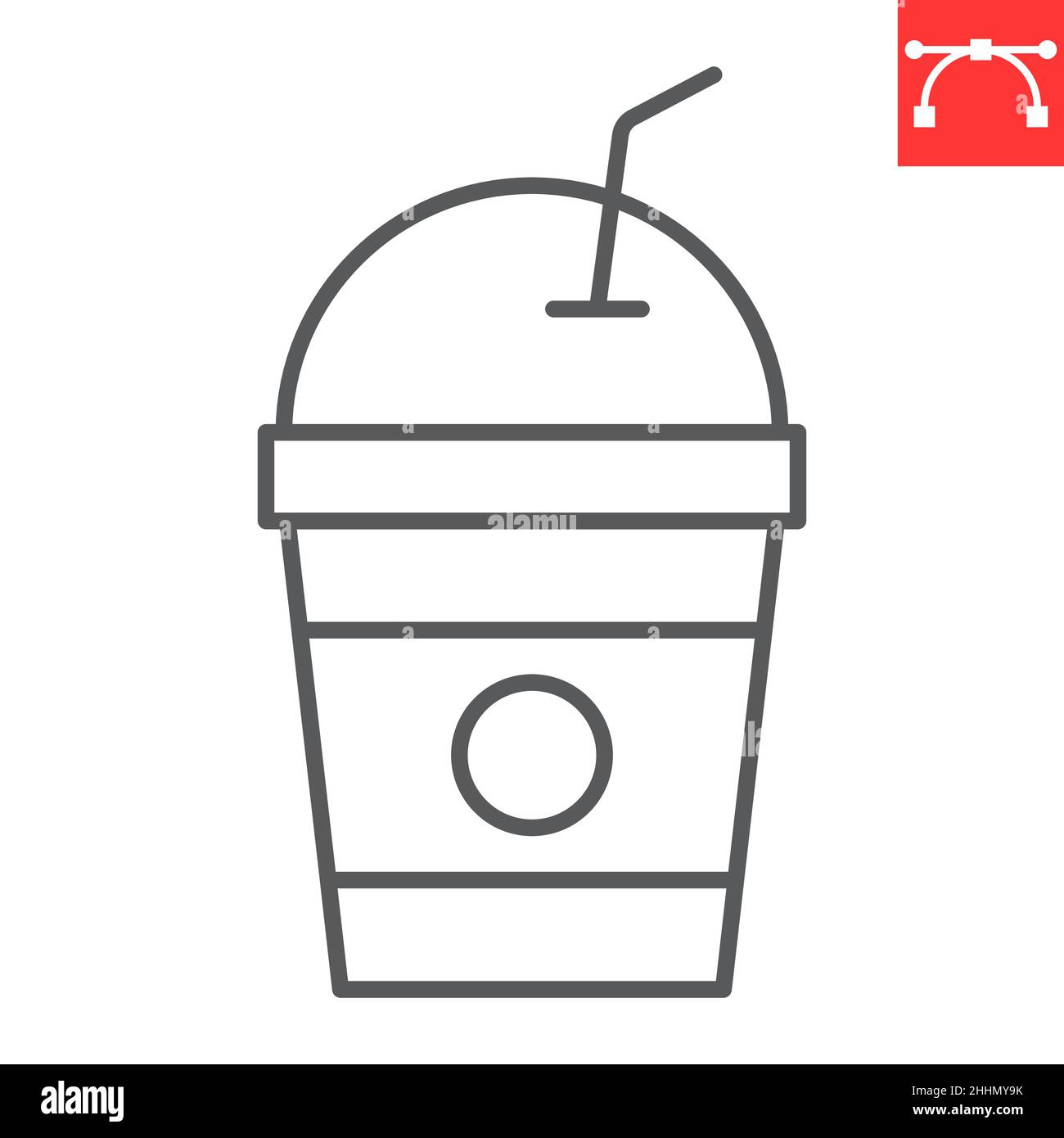 Milkshake line icon, drink and dessert, frappe vector icon, vector ...