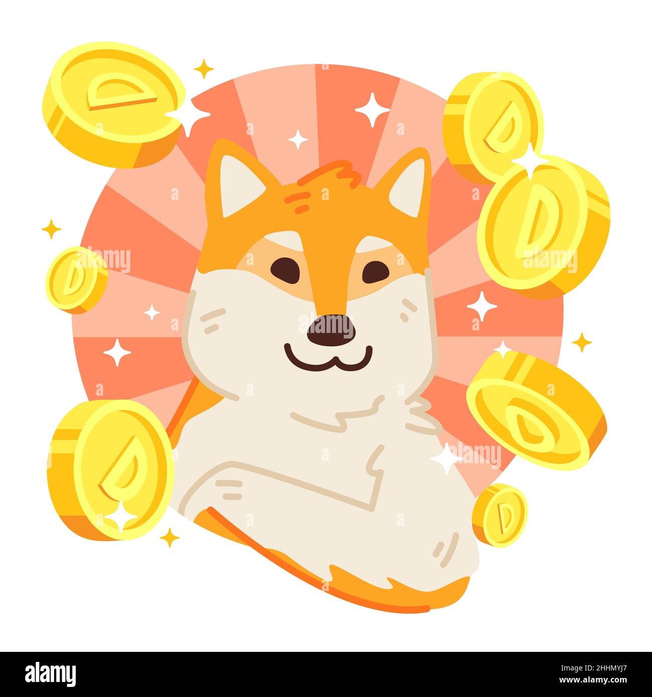 Hand drawn dogecoin illustration Vector illustration Stock Vector Image ...