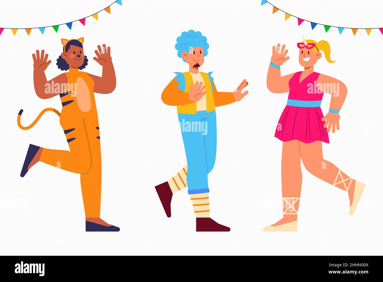 Flat carnival costumes set Vector illustration Stock Vector Image & Art ...