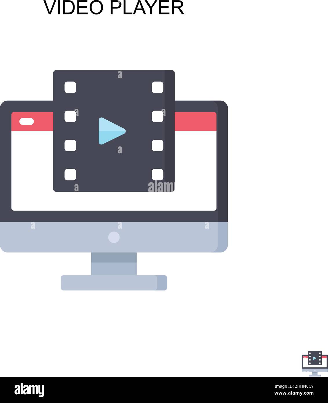 Video player Simple vector icon.Perfect color modern pictogram on ...