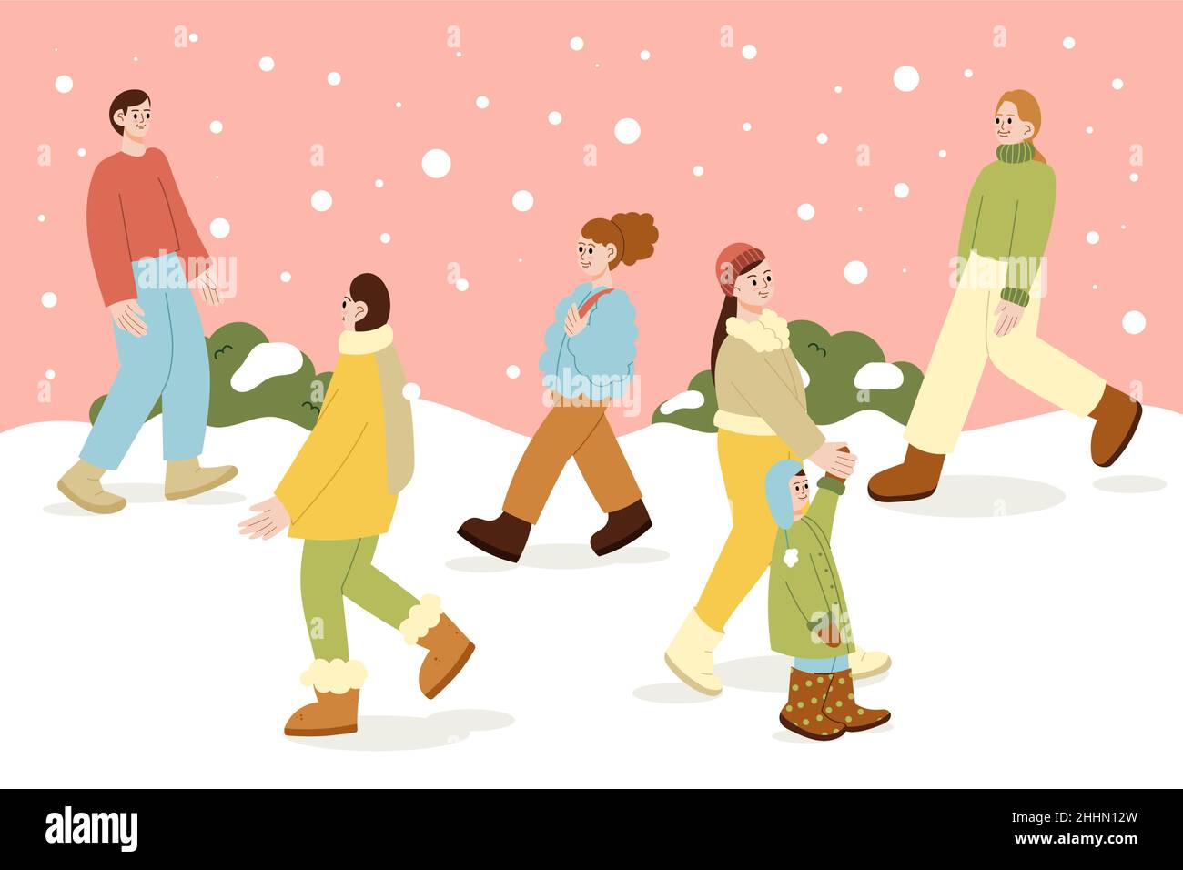 Flat illustration of crowd of people Vector illustration Stock Vector ...