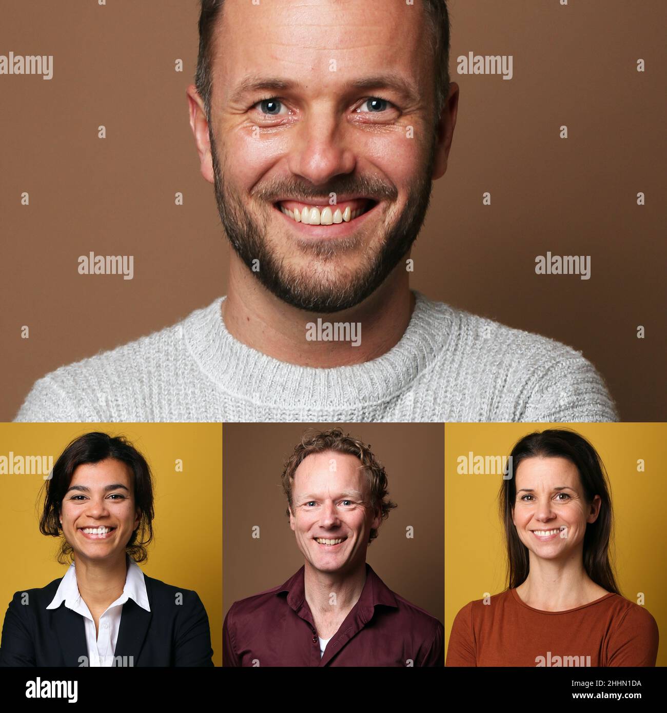 Group of people in a collage Stock Photo - Alamy
