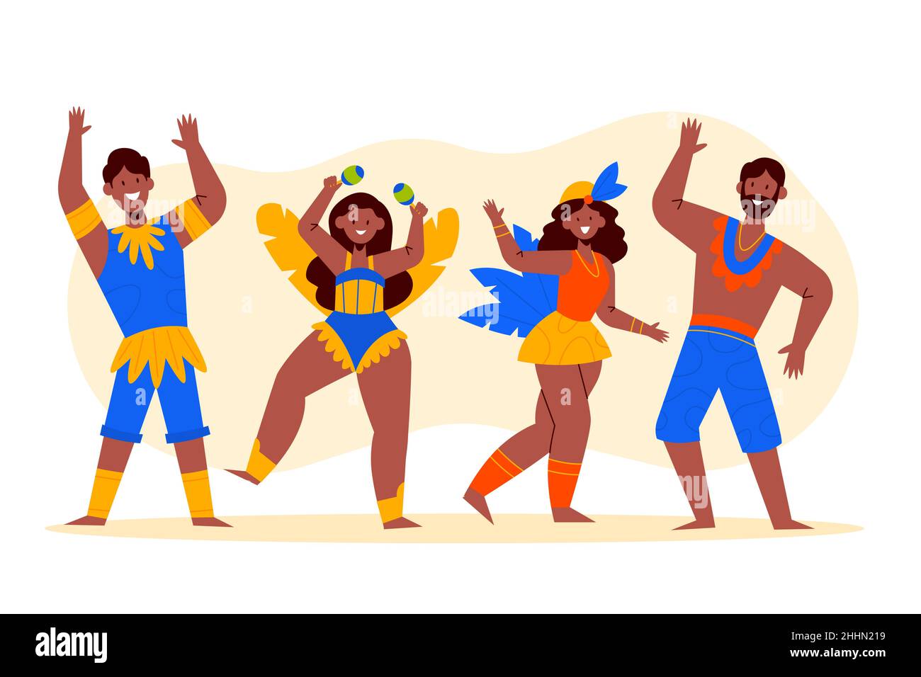 Flat brazilian carnival characters set Vector illustration Stock Vector ...