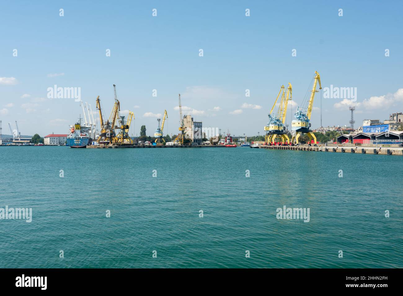 Cargo port in Burgas, Bulgaria Stock Photo - Alamy