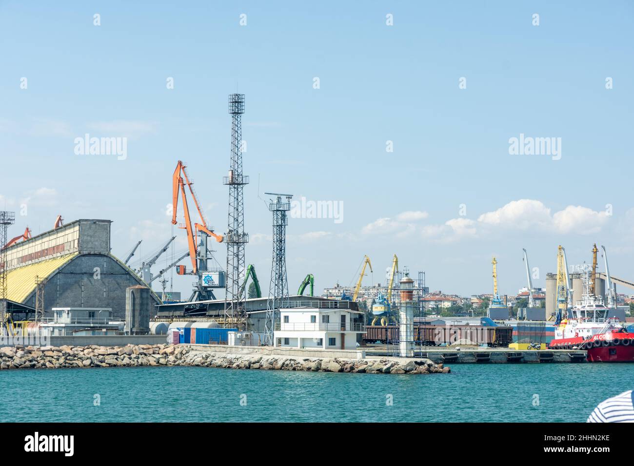 Cargo port in Burgas, Bulgaria Stock Photo - Alamy