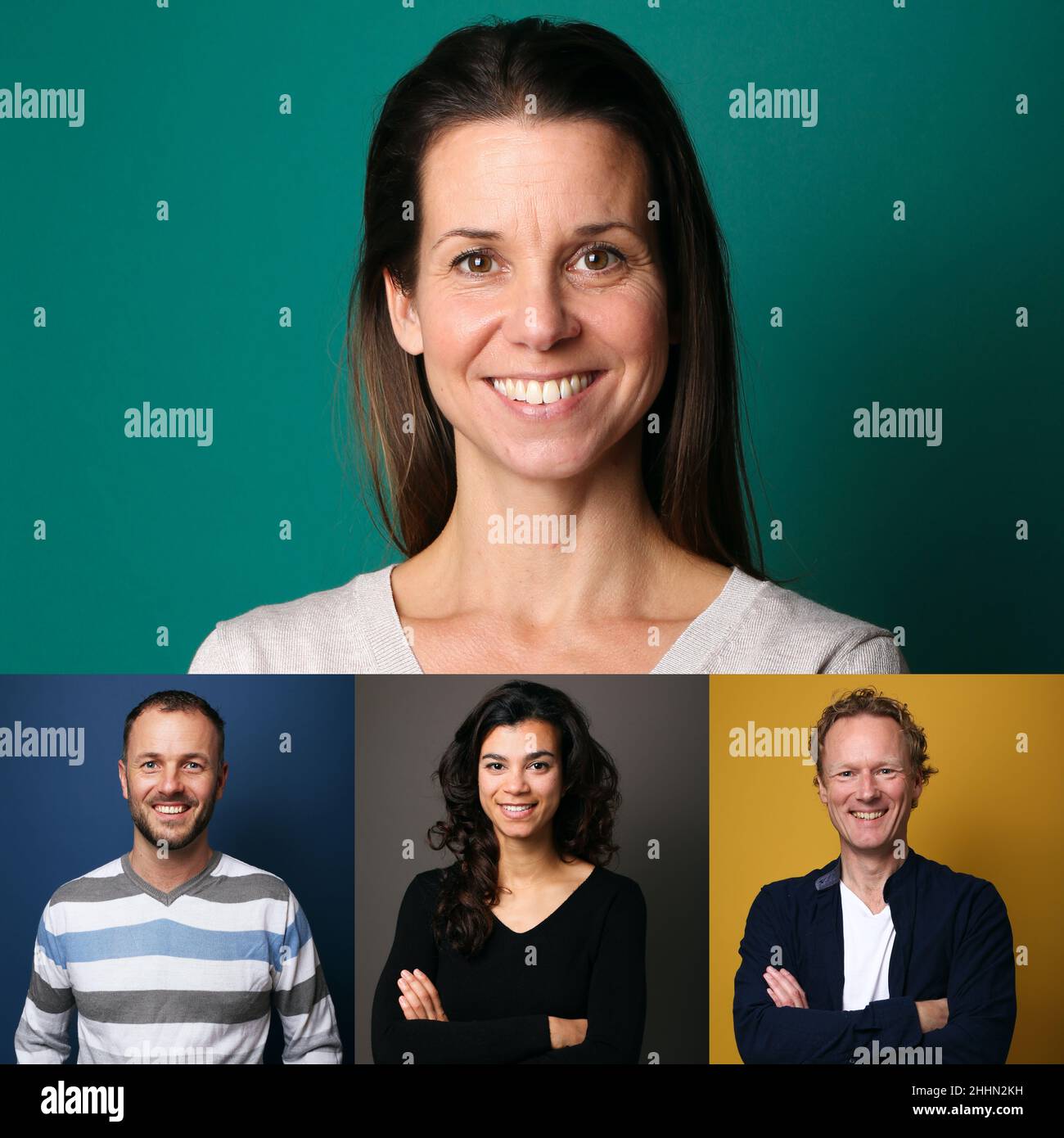 Group of people in a collage Stock Photo - Alamy