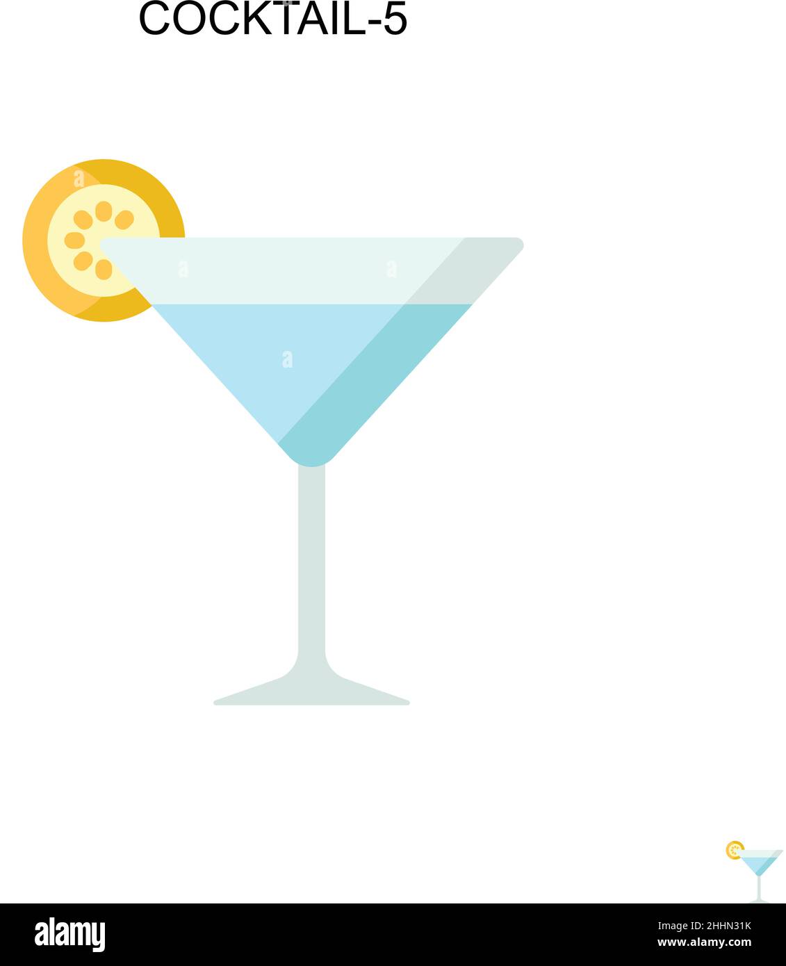 Cocktail-5 Simple vector icon.Perfect color modern pictogram on ...