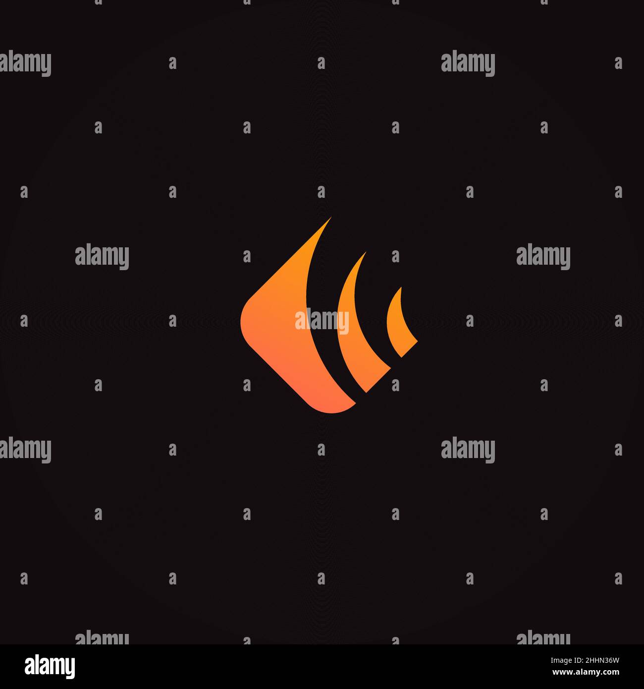 Fire icon, abstract logo template. Burning flame symbol, rhombus shape ...