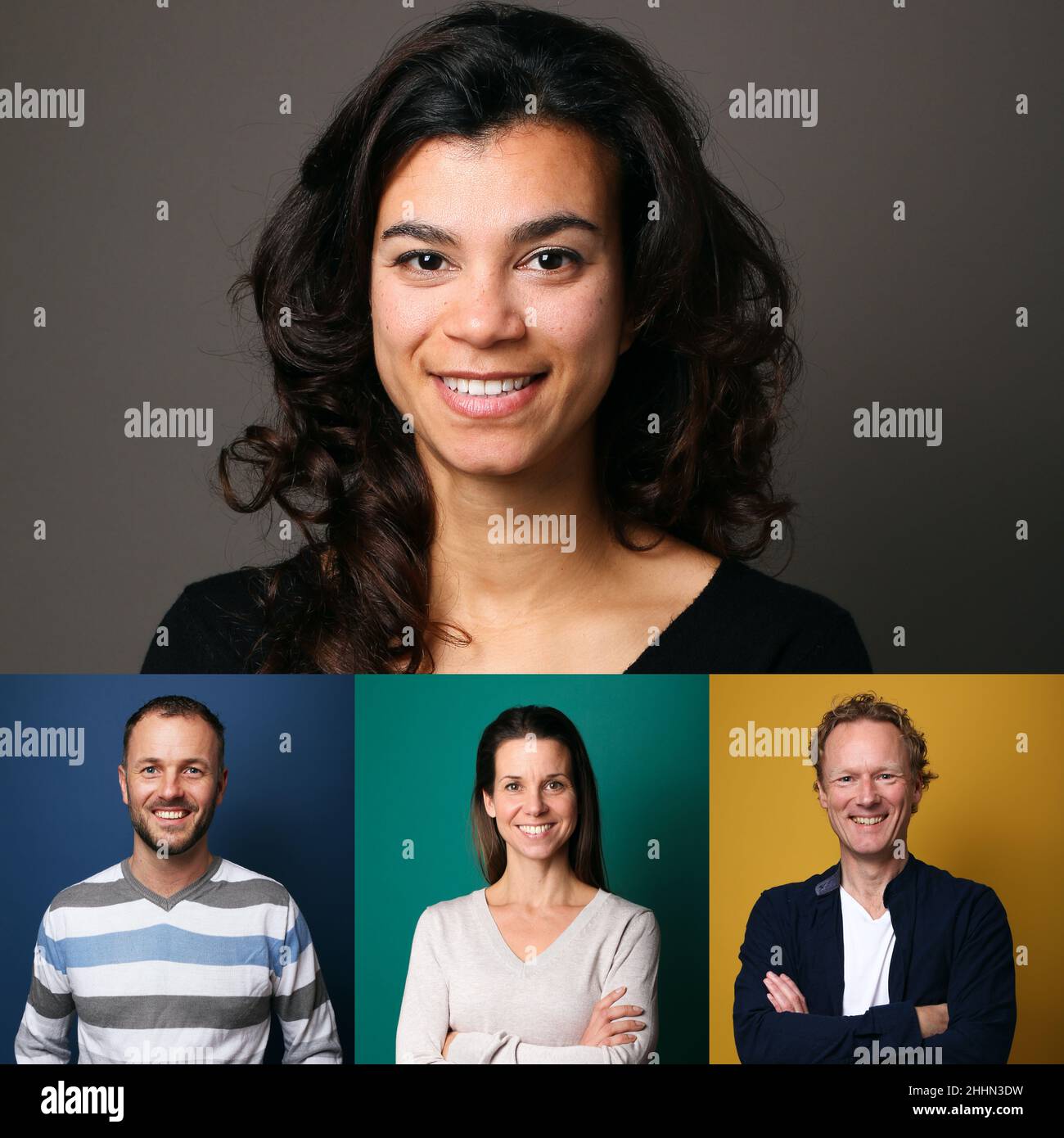 Group of people in a collage Stock Photo - Alamy