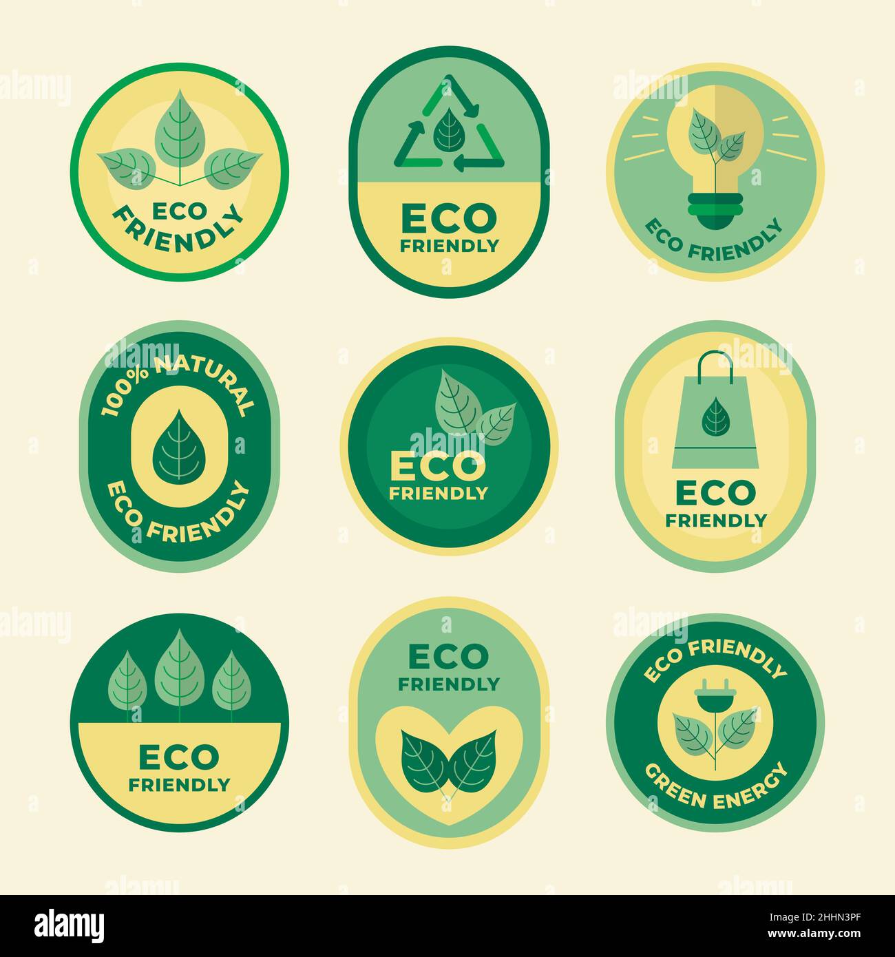 Flat design eco friendly labels Vector illustration Stock Vector Image ...