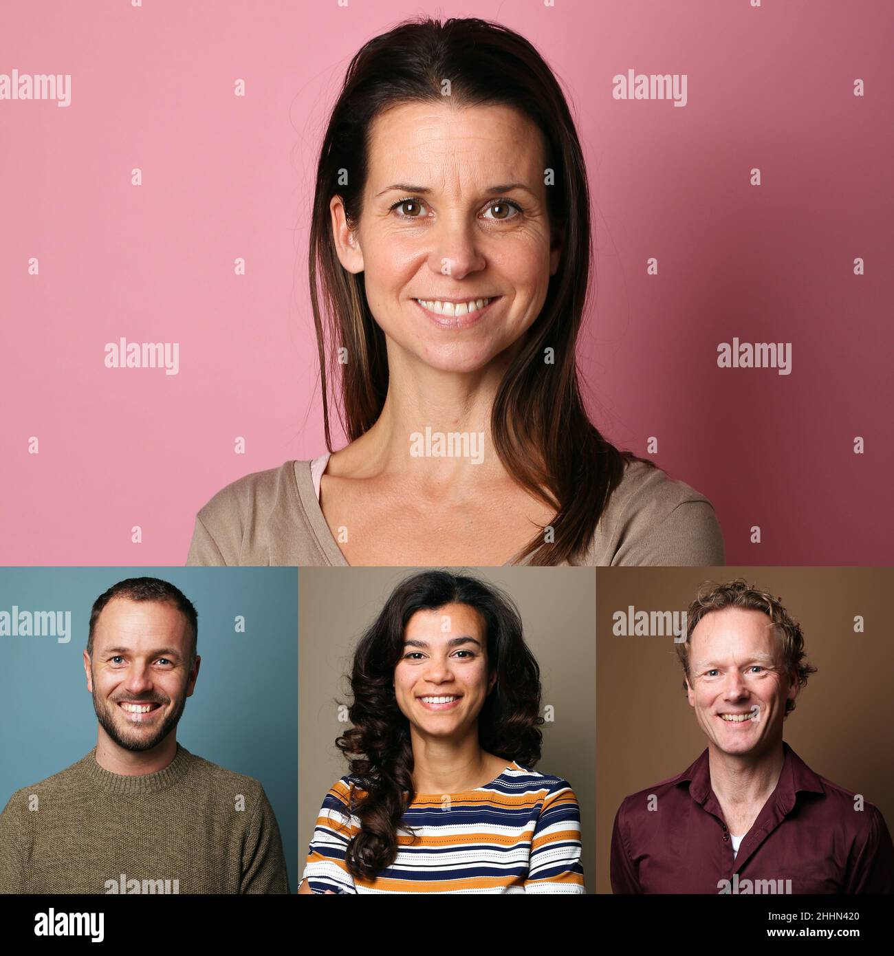 Group of people in a collage Stock Photo - Alamy