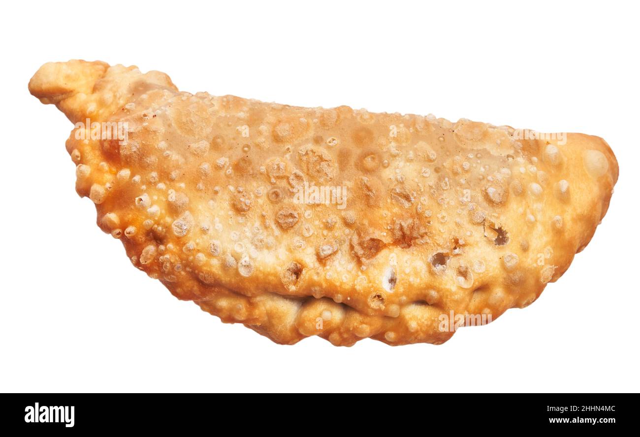 One argentinian empanada over white isolated background Stock Photo - Alamy