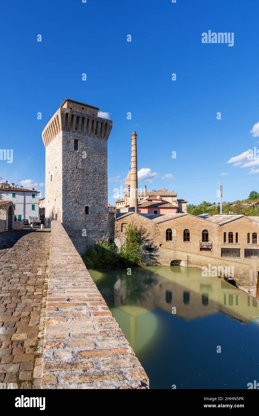 View of the Medieval Tower of Fermignano birthplace of the Renaissance ...