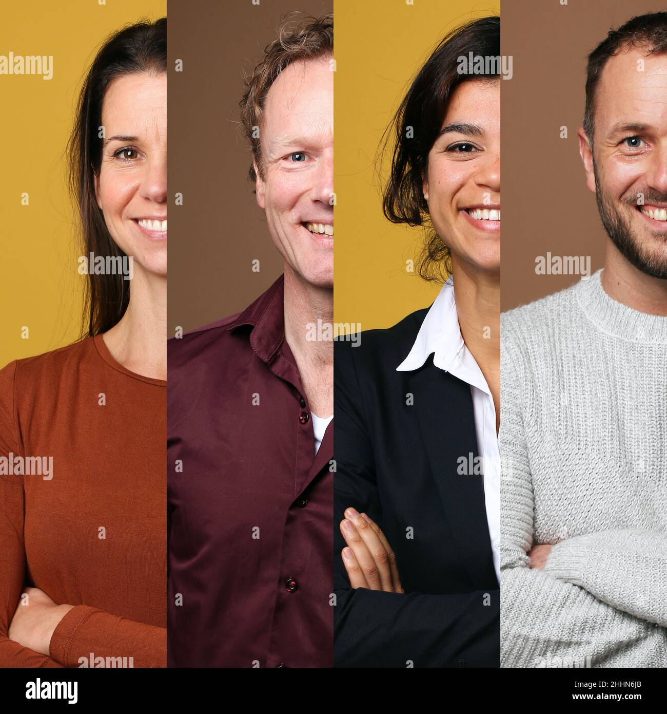 Group of people in a collage Stock Photo - Alamy