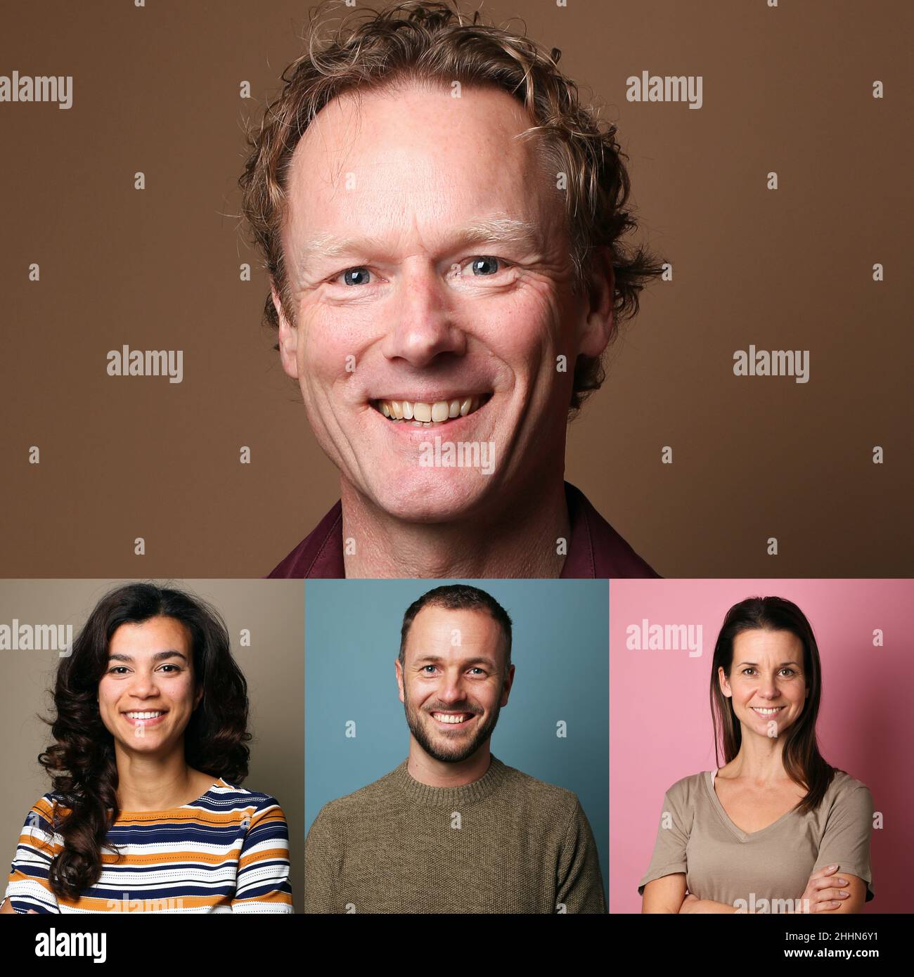 Group of people in a collage Stock Photo - Alamy
